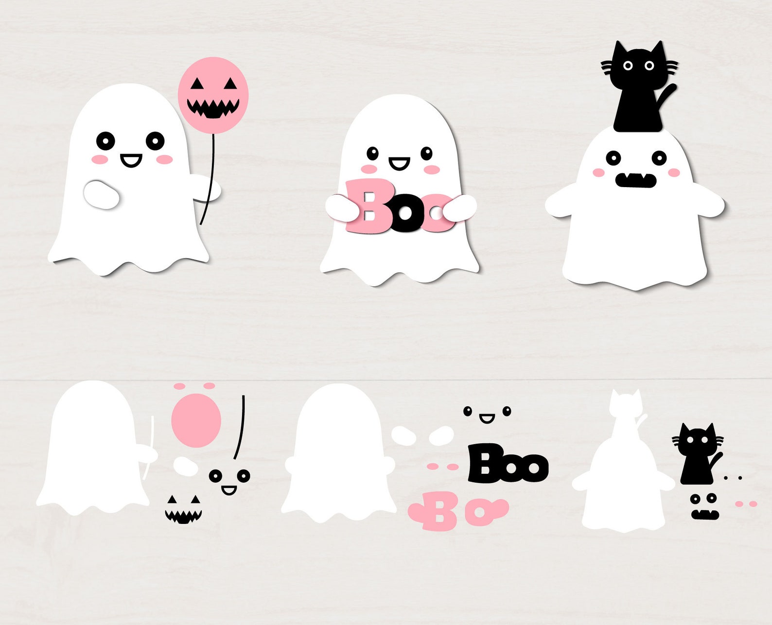Ghosts Cartoon SVG Cut File Halloween Cartoon Svg for Cricut - Etsy