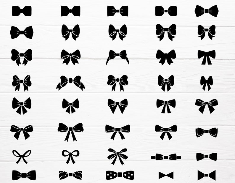 Bow Tie Ribbon SVG Bundle Bow Cut Files, Clipart SVG for Cut File Hand ...