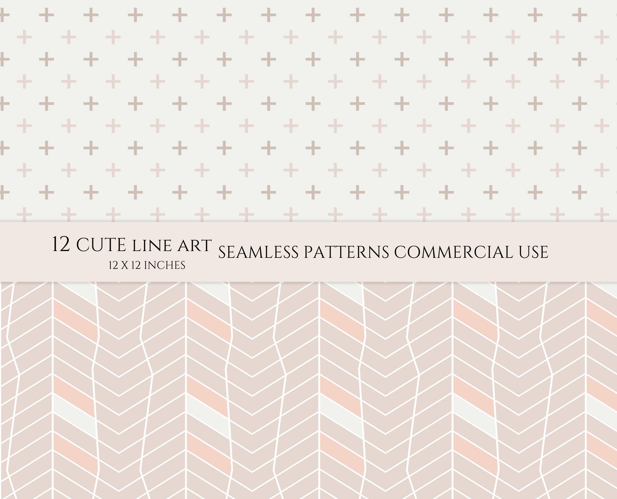 12 Line Art Seamless Patterndigital Papers Scrapbook Paper - Etsy