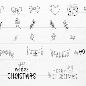 100 Christmas Bundle SVG for Cut File,christmas Tree,ornaments Doodle ...