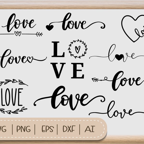 Love Word Clipart - Etsy