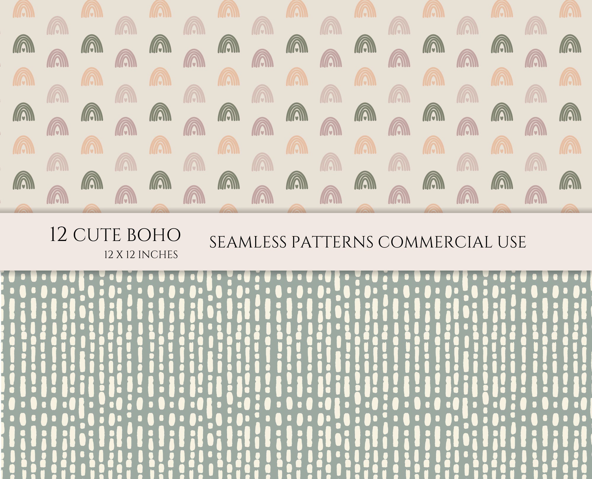12 Boho Seamless Patterndigital Papers Scrapbook Paper - Etsy