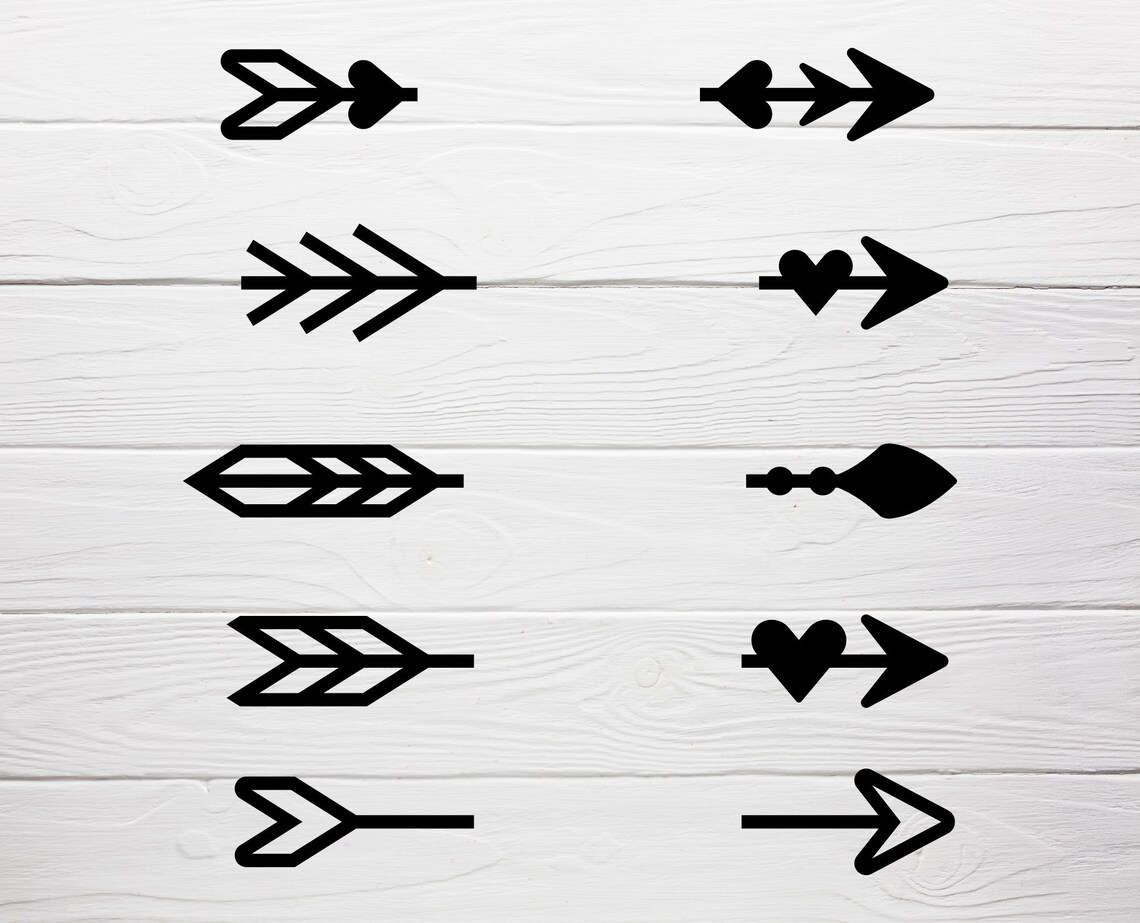 Arrow SVG for Cut File Dxfpngepsai Arrows With Hearts for | Etsy