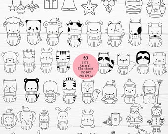 100 Christmas Bundle SVG for Cut File,christmas Tree,ornaments Doodle ...