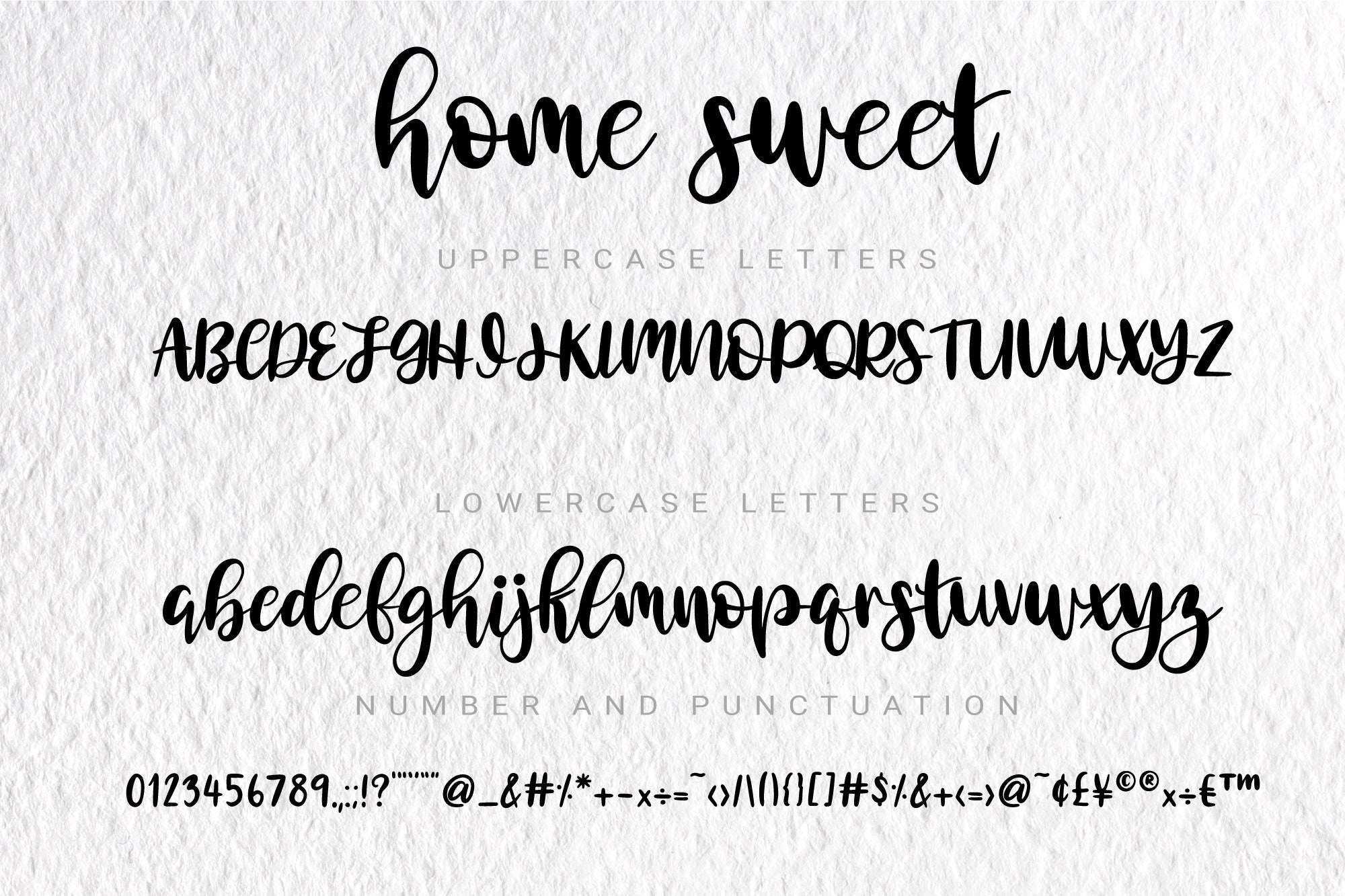 Home Sweet handwritten FontFont downloadchic font Cute | Etsy