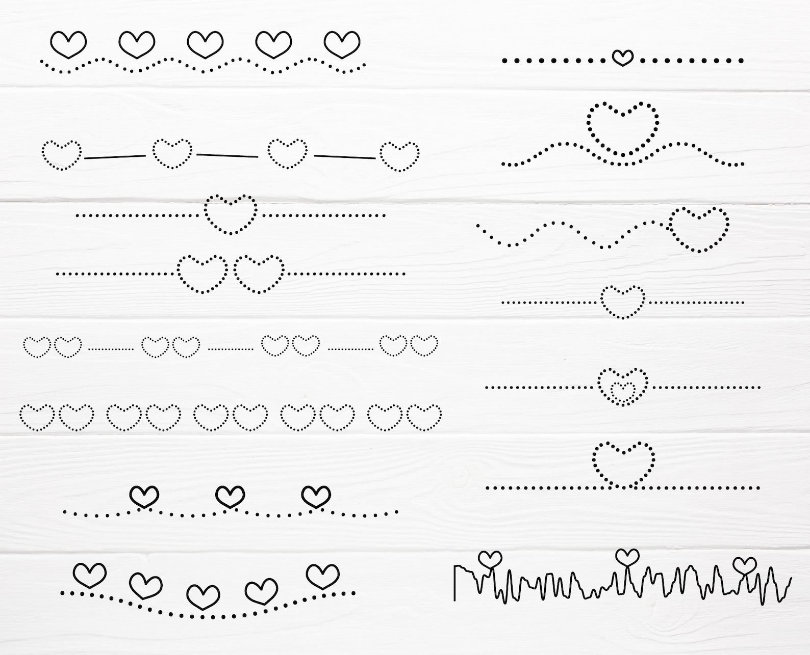 33 Heart Lines Bundlesvg Cut Files for Cricutdoodle - Etsy