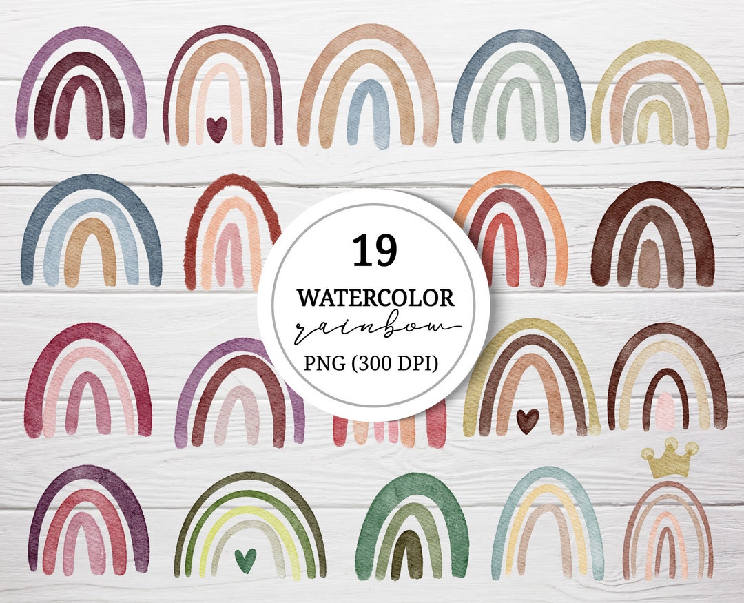 Watercolor Rainbow Clipart, Rainbow for Kid, Nursery Art,card,t Shirt ...
