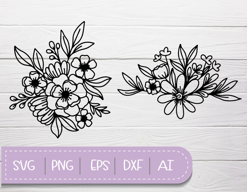 Flower SVG, Flower Png, Flower Cut File, Flower Dxf File,eps File, Ai ...