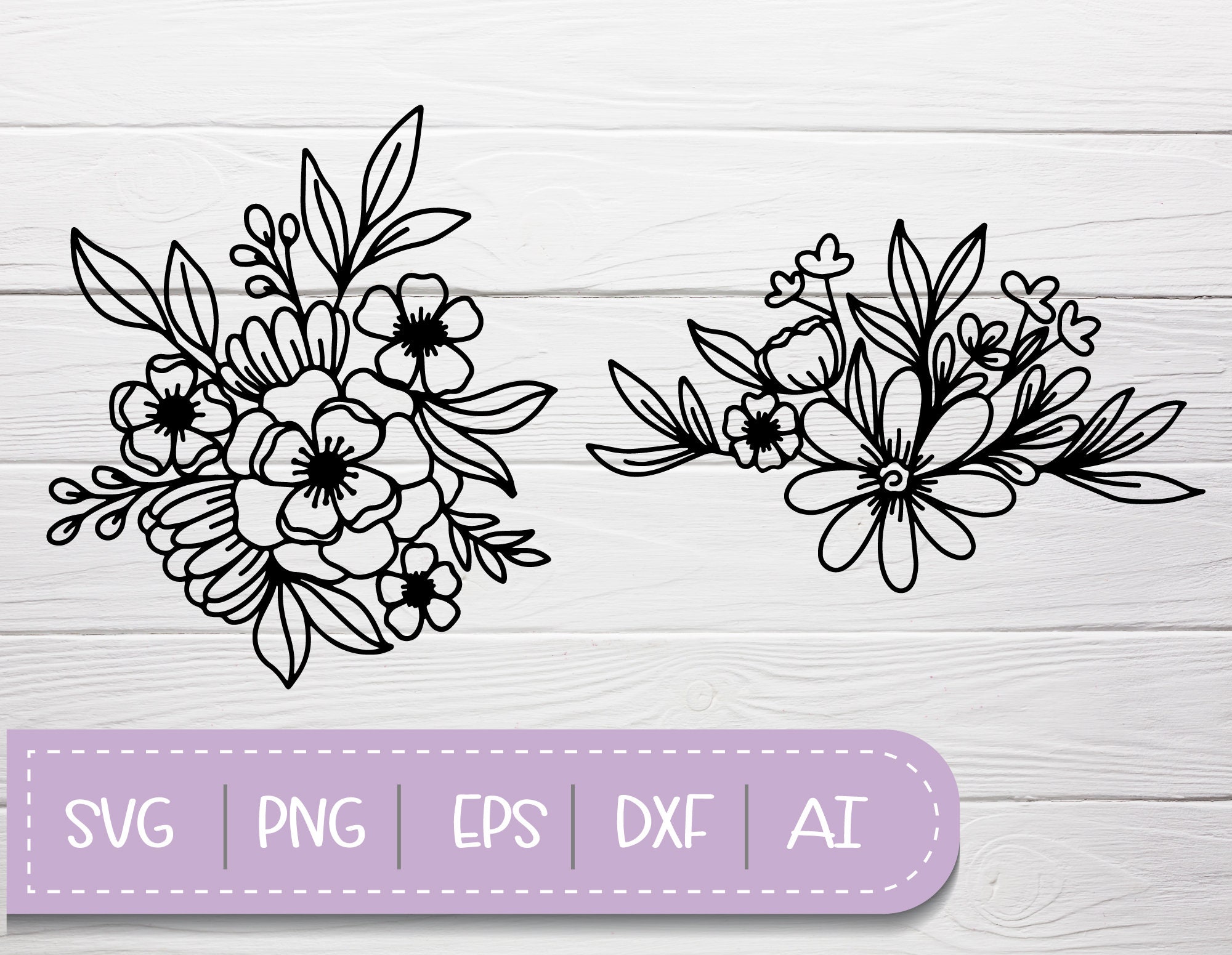 Flower SVG, Flower Png, Flower Cut File, Flower Dxf File,eps File, Ai ...