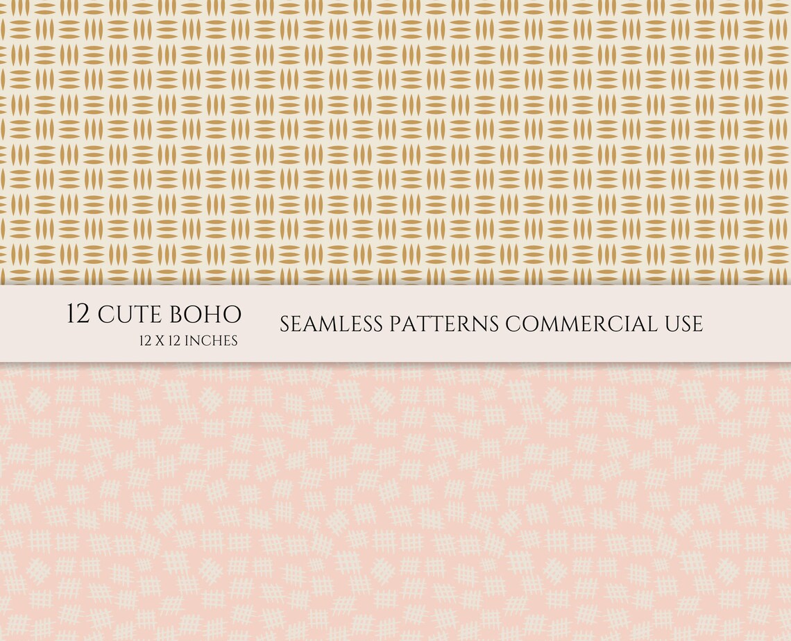 12 Boho Seamless Patterndigital Papers Scrapbook Paper - Etsy
