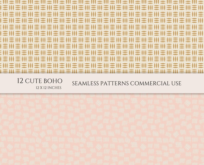 12 Boho Seamless Patterndigital Papers Scrapbook Paper - Etsy