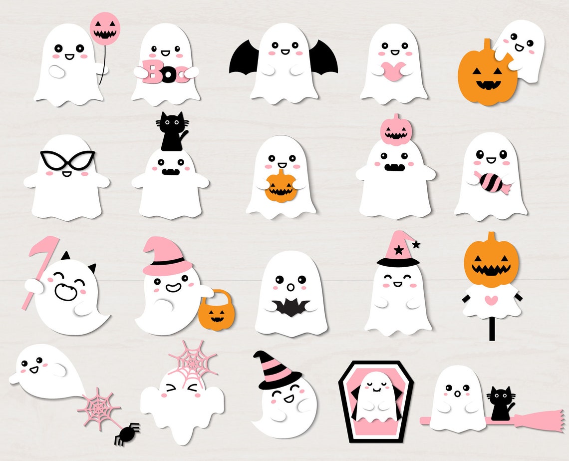 Ghosts Bundle SVG Cut File, Halloween Cartoon Svg, for Cricut ...