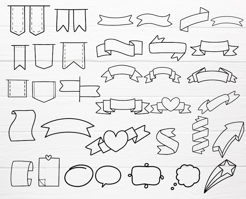 100 Elements Bundle Svg for Cut File Swir Svgline Art - Etsy