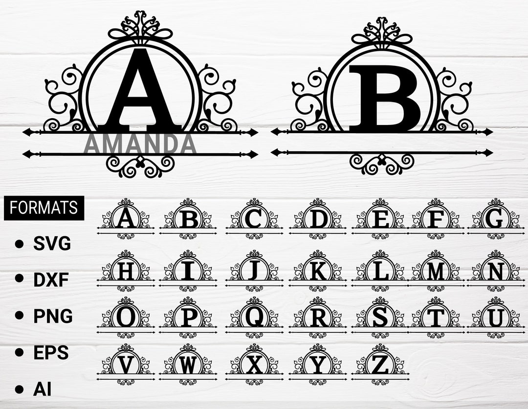 Split Monogram Svg,split Font,letter Svg,split Monogram Letters, Font ...