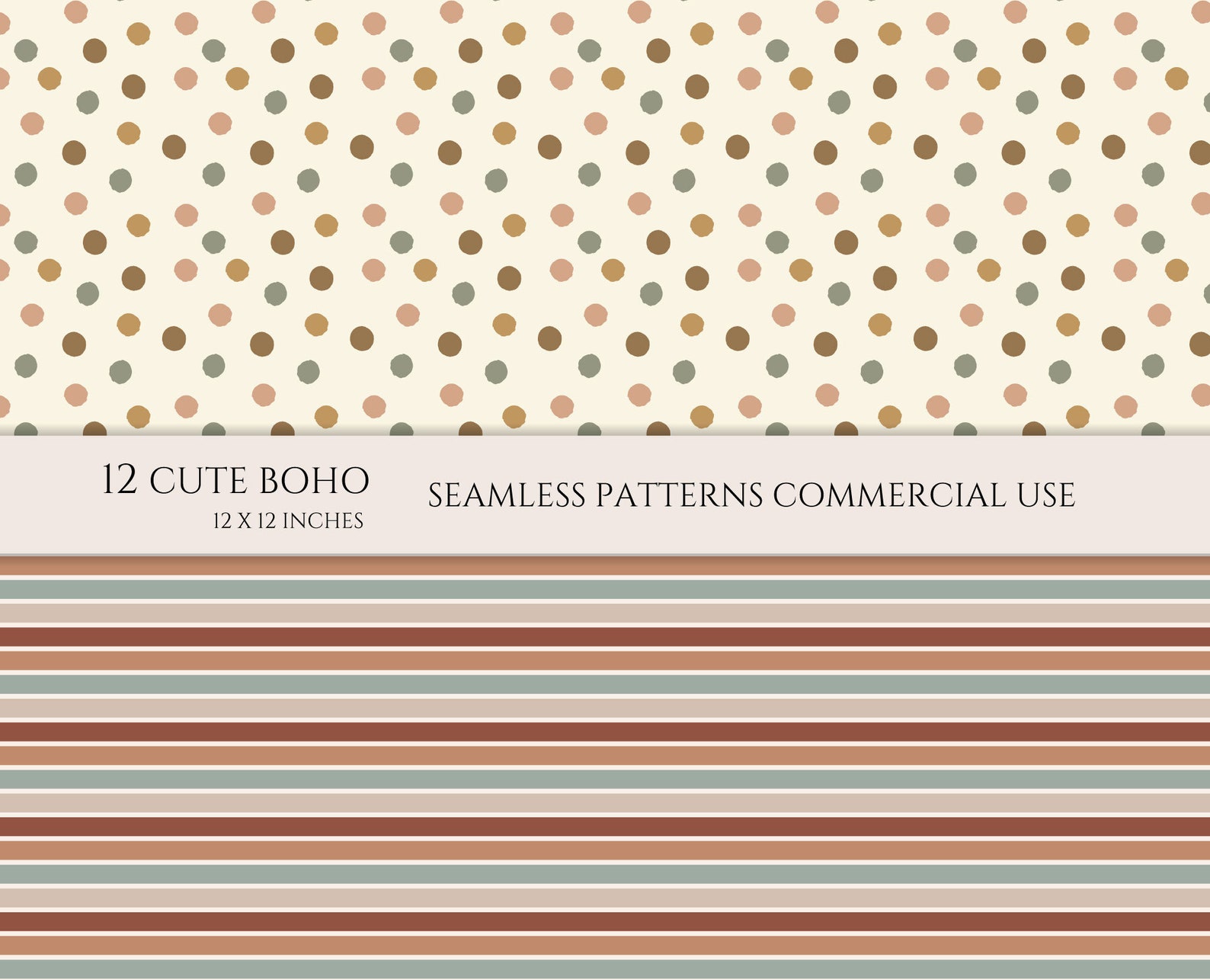 12 Boho Seamless Pattern,digital Papers, Scrapbook Paper, Clipart ...