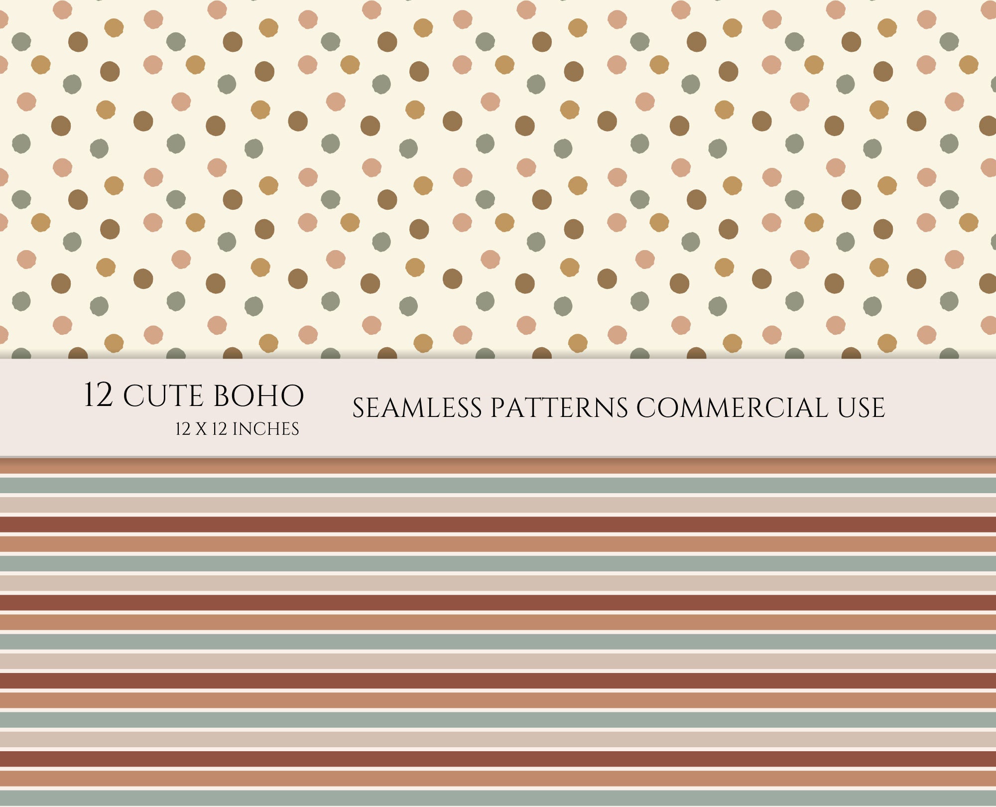 12 Boho Seamless Patterndigital Papers Scrapbook Paper - Etsy