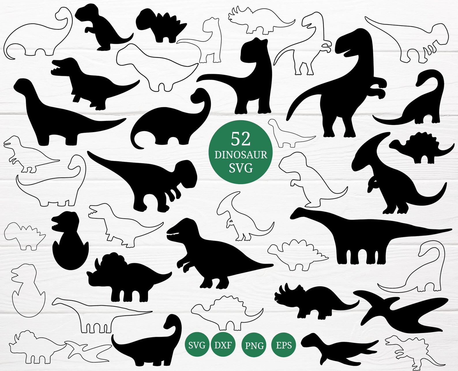 Dinosaur Bundle Svg for Cut ,animal,cartoon,hand Drawn, for Cricut ...