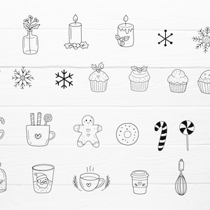 100 Christmas Bundle SVG for Cut File,christmas Tree,ornaments Doodle ...