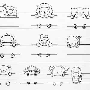 50 Animals Bundle SVG for Text Cut File, Animal Hand Drawn Style,svg ...