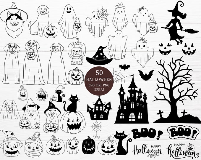 Spooky Friends - Halloween Clipart - Clip Art and Digital Paper Set ...