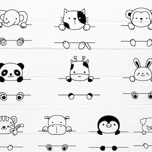 50 Animals Bundle SVG for Text Cut File, Animal Hand Drawn Style,svg ...
