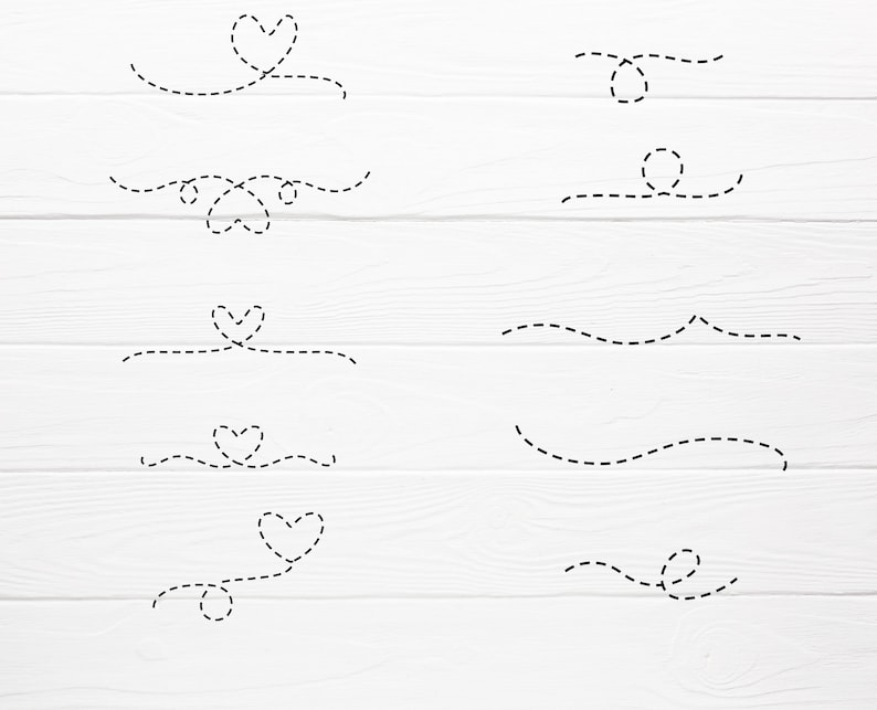 Dot Heart Lines Bundle,svg Cut Files for Cricut,doodle Line,hand Drawn ...