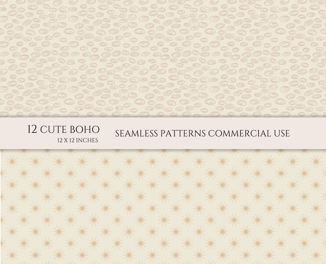 12 Boho Seamless Patterndigital Papers Scrapbook Paper - Etsy