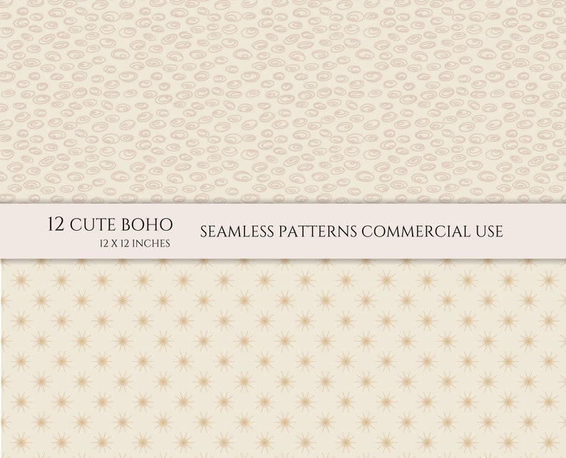 12 Boho Seamless Pattern,digital Papers, Scrapbook Paper, Clipart ...