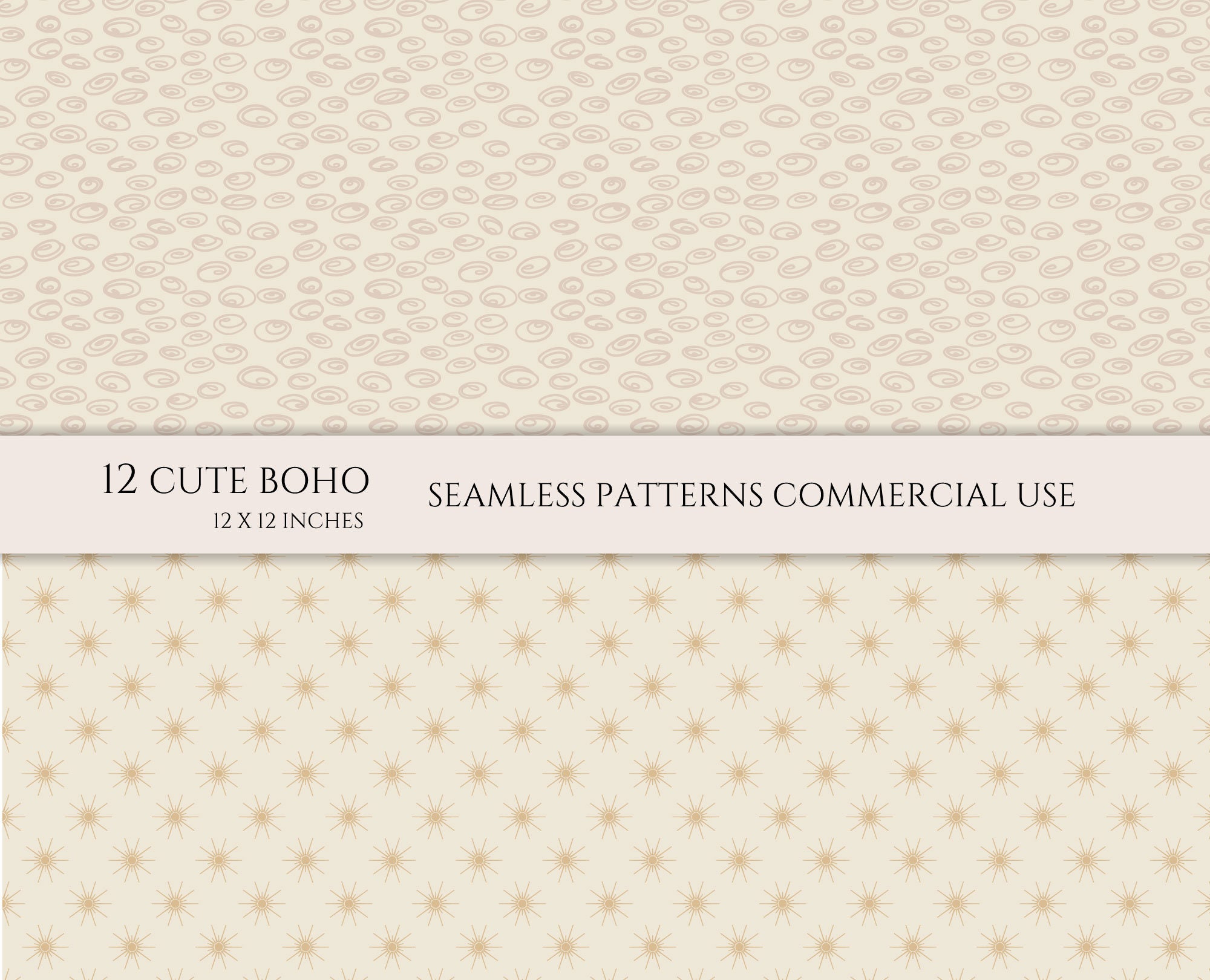 12 Boho Seamless Patterndigital Papers Scrapbook Paper - Etsy