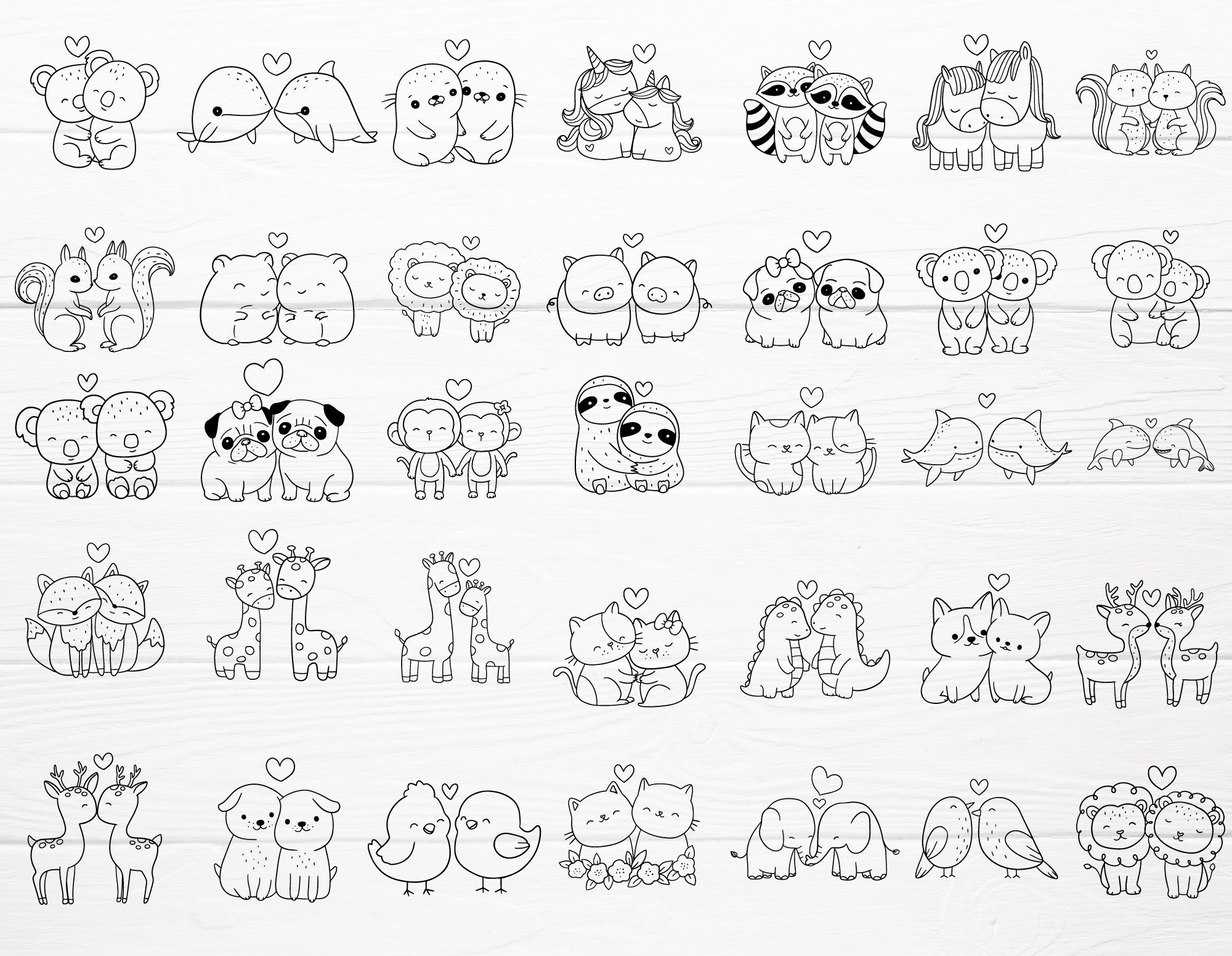 211 Animal Svg Bundle Cut File Wild Animal Cute - Etsy UK