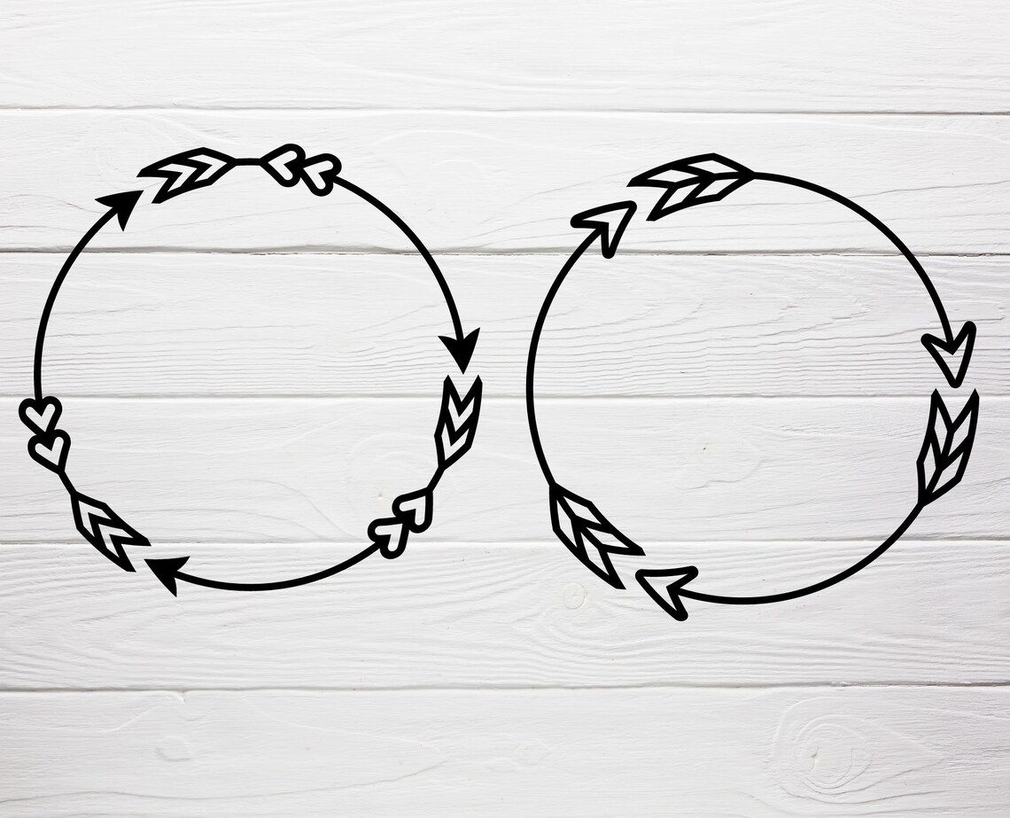Arrow Circle SVG for Cut File Arrows With Hearts for Cricut - Etsy ...