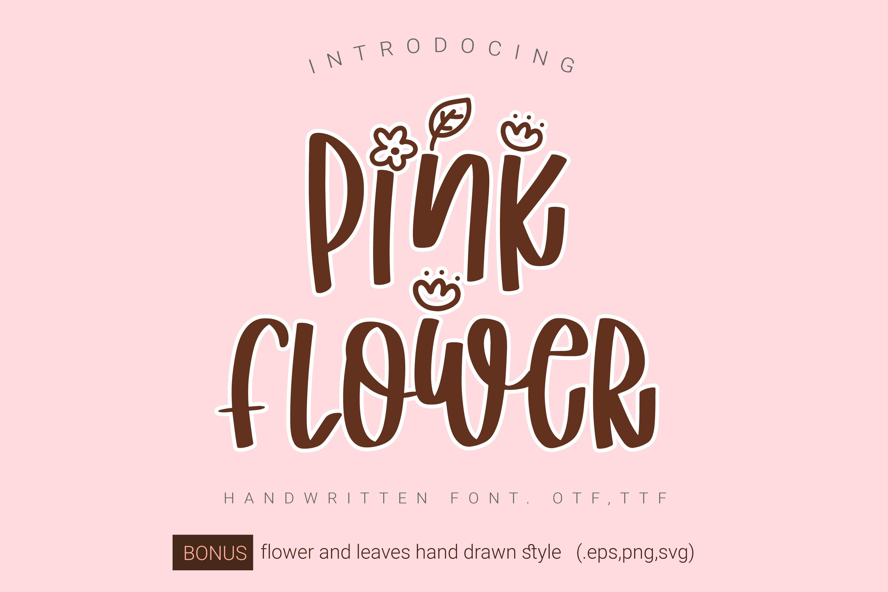 Pink Flower Handwritten Font,font Download, Calligraphy Font,chic Font ...