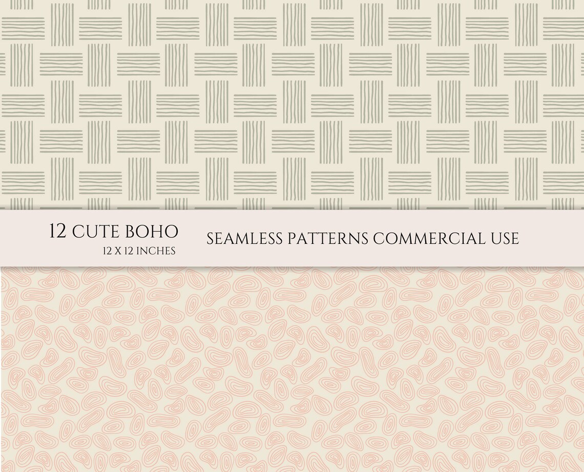 12 Boho Seamless Patterndigital Papers Scrapbook Paper - Etsy