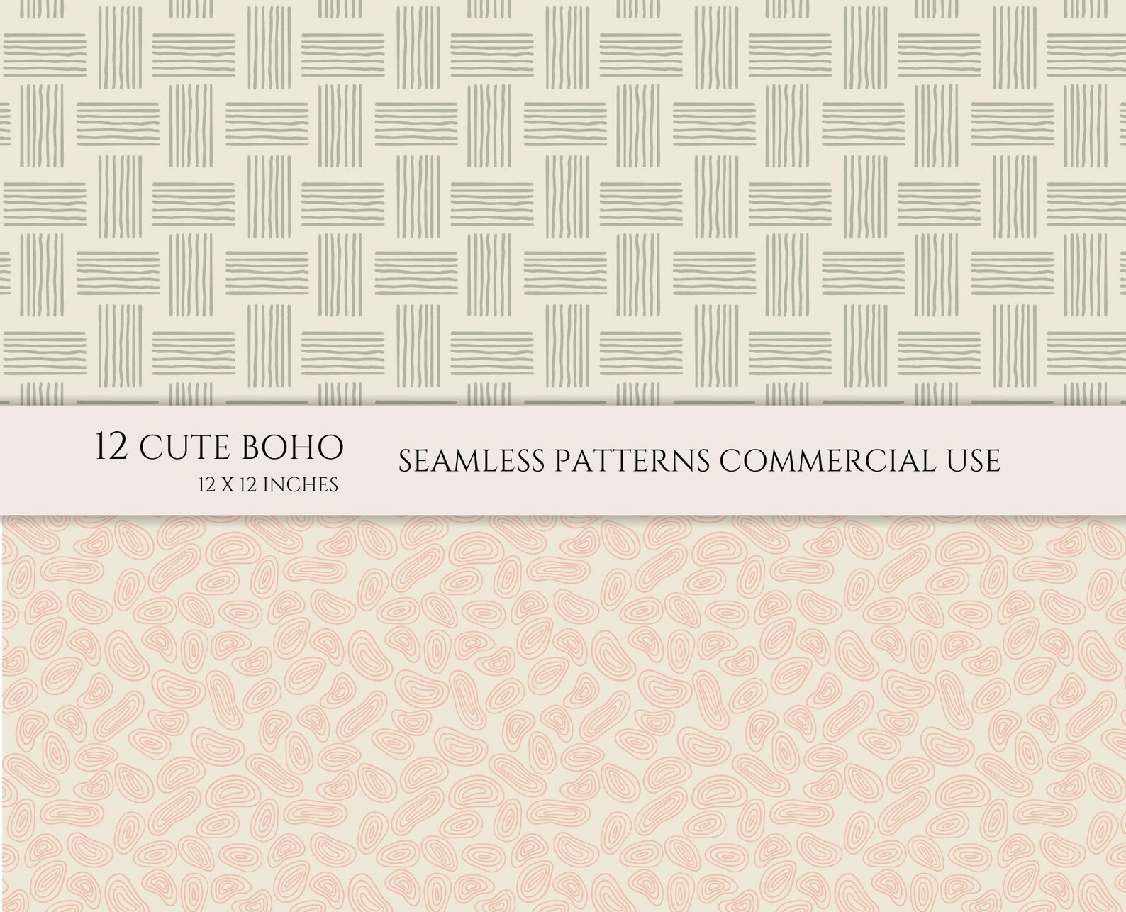 12 Boho Seamless Patterndigital Papers Scrapbook Paper - Etsy