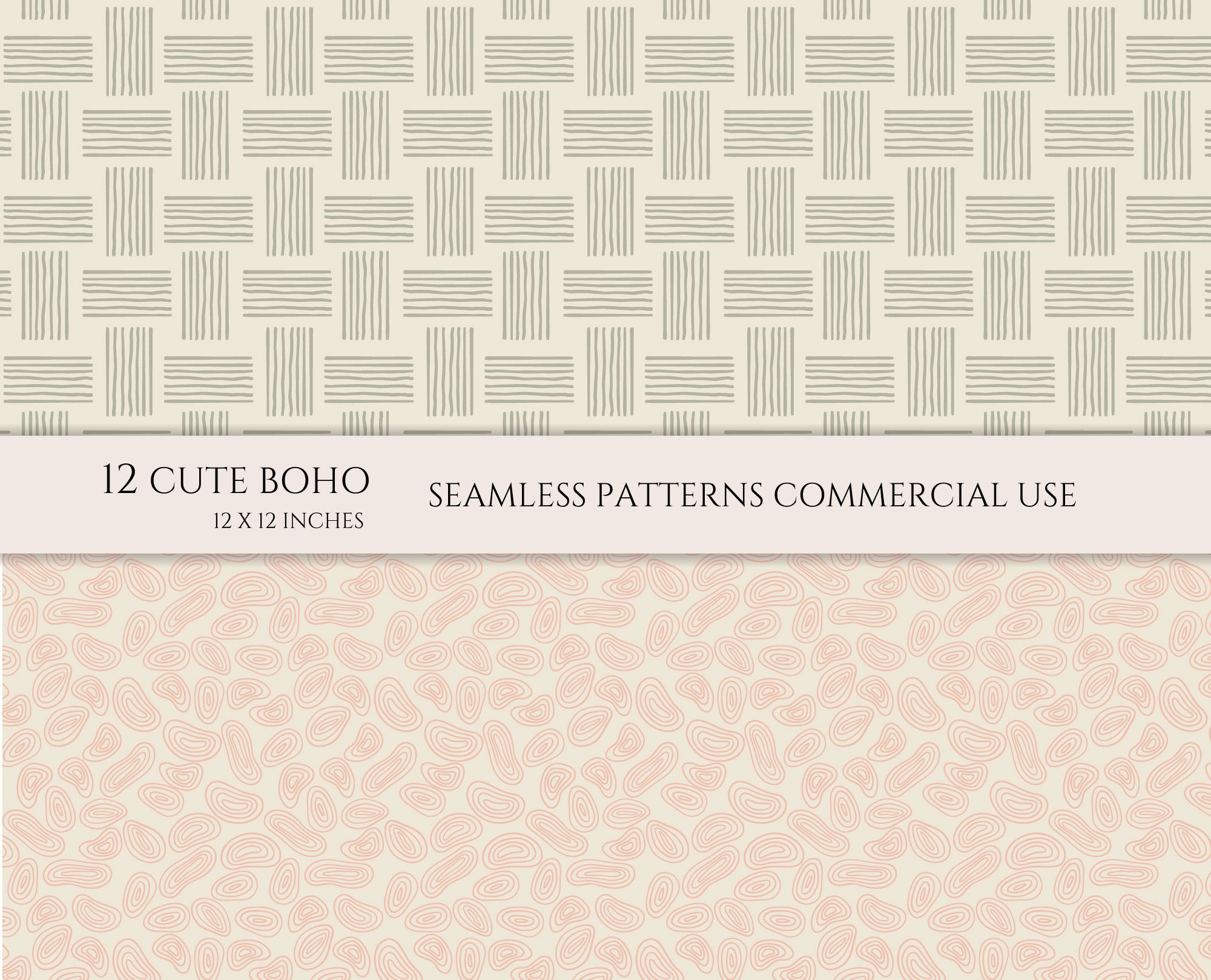 12 Boho Seamless Pattern,digital Papers, Scrapbook Paper, Clipart ...