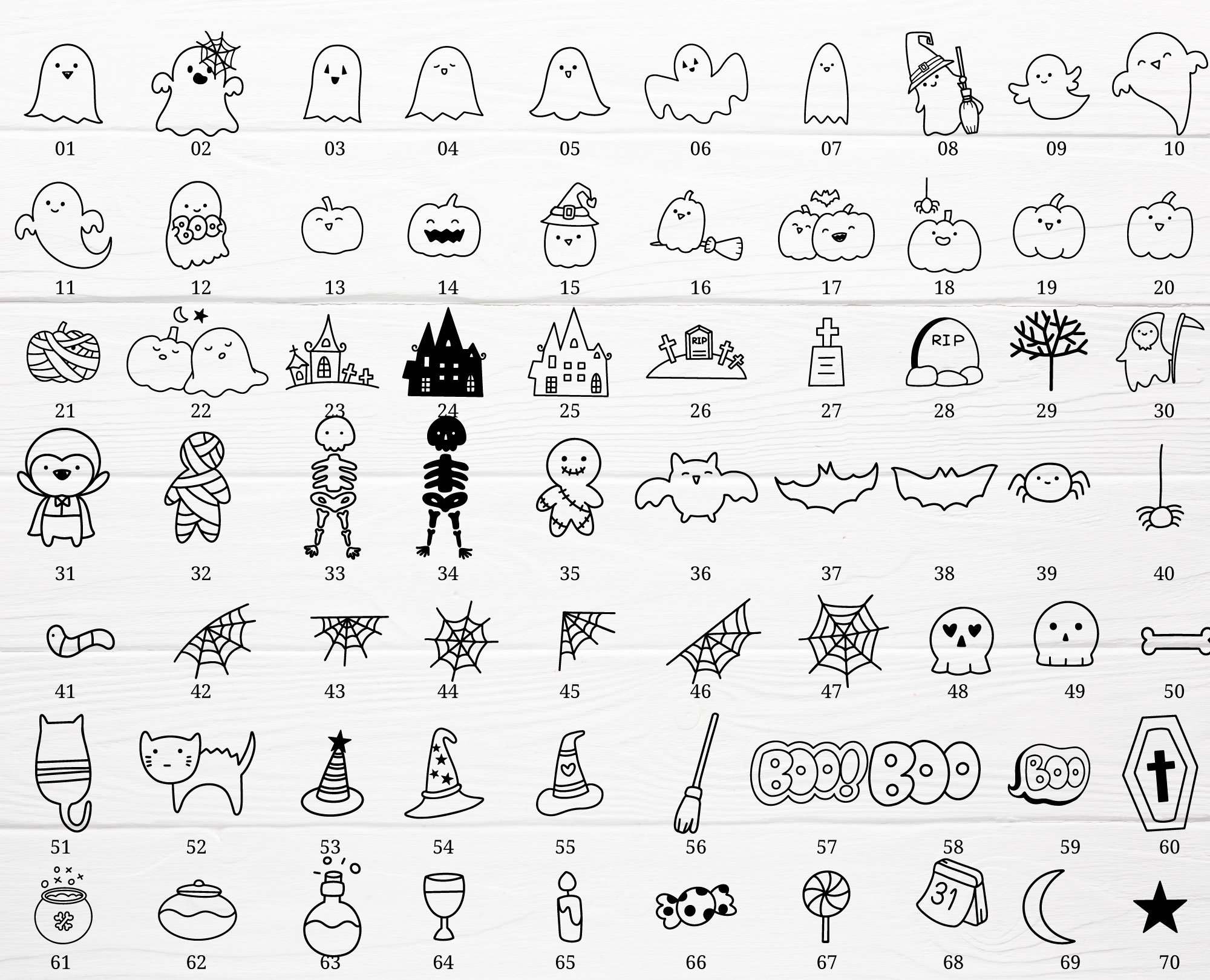 70 Cute Halloween SVG Bundle for Cut File Cricuthalloween | Etsy