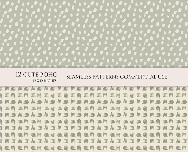 12 Boho Seamless Pattern,digital Papers, Scrapbook Paper, Clipart ...
