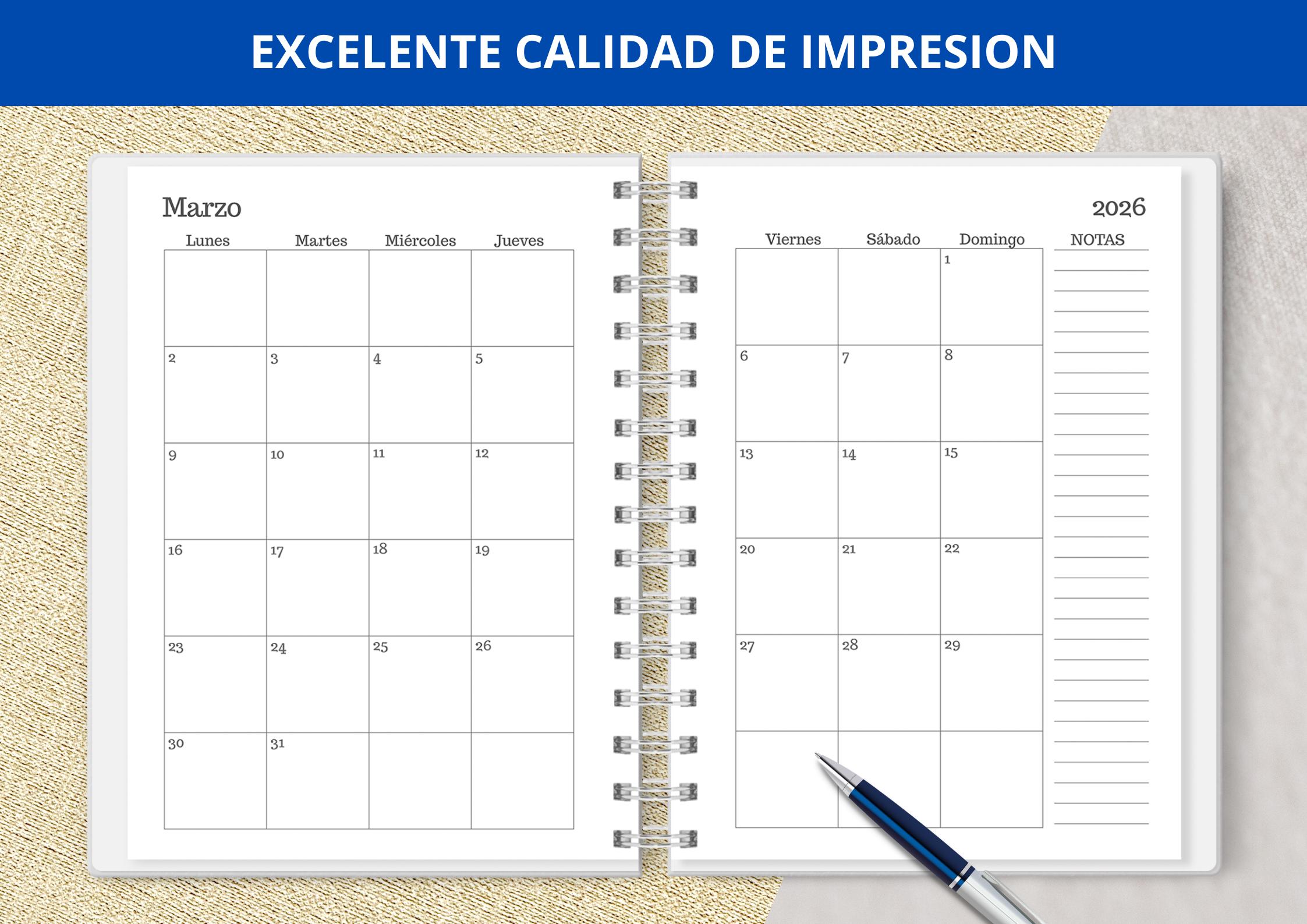 Agenda 2026 Diaria para imprimir - Un Día por Página - Planeadores Mensuales - Gastos - archivos ...