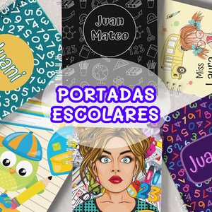 Portadas Escolares Imprimibles para Agendas y Cuadernos para Maestros y Alumnos Printable ...
