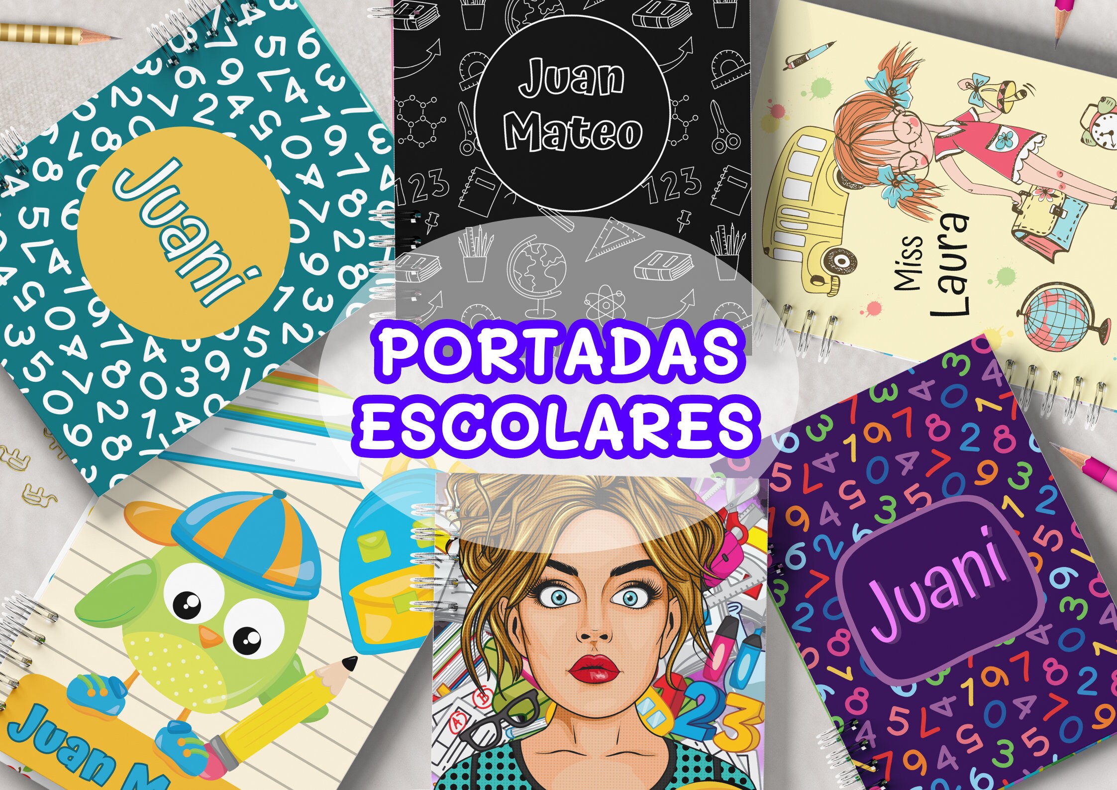 Portadas Escolares Imprimibles para Agendas y Cuadernos para Maestros y ...