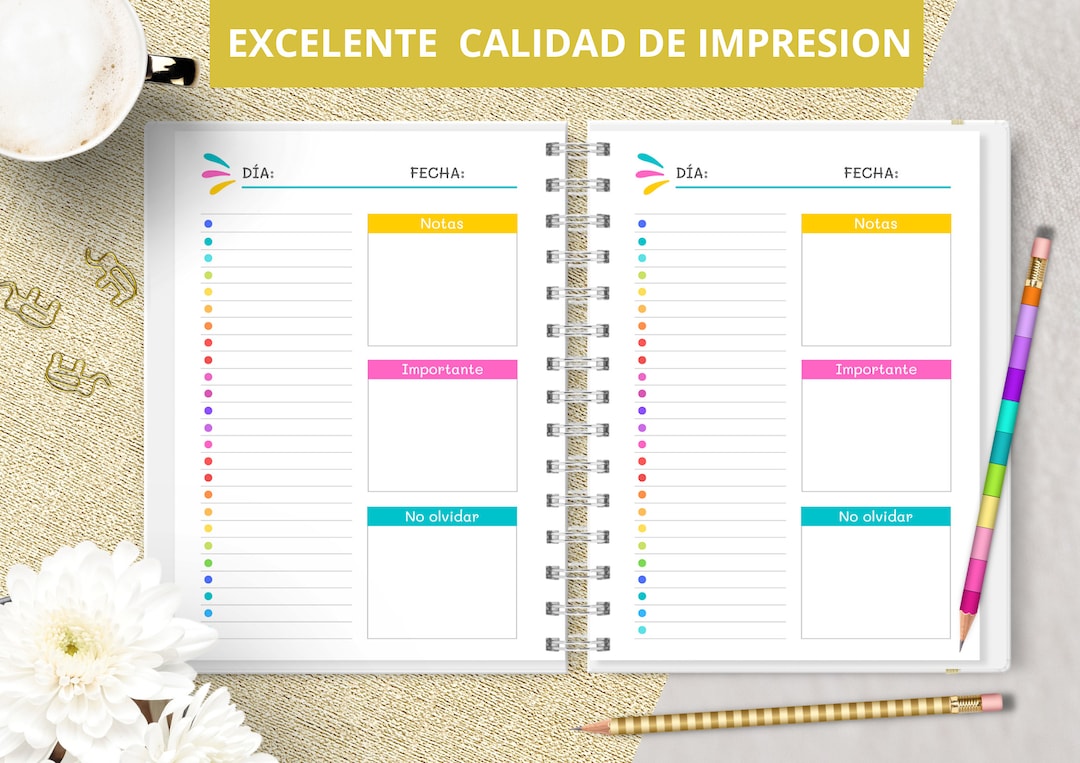 Planeadores Imprimibles Diarios - Planificadores perpetuos - archivos ...