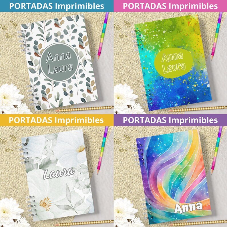 Portadas Imprimibles para Agendas Cuadernos Anotadores Planeadores Organizadores Printable ...