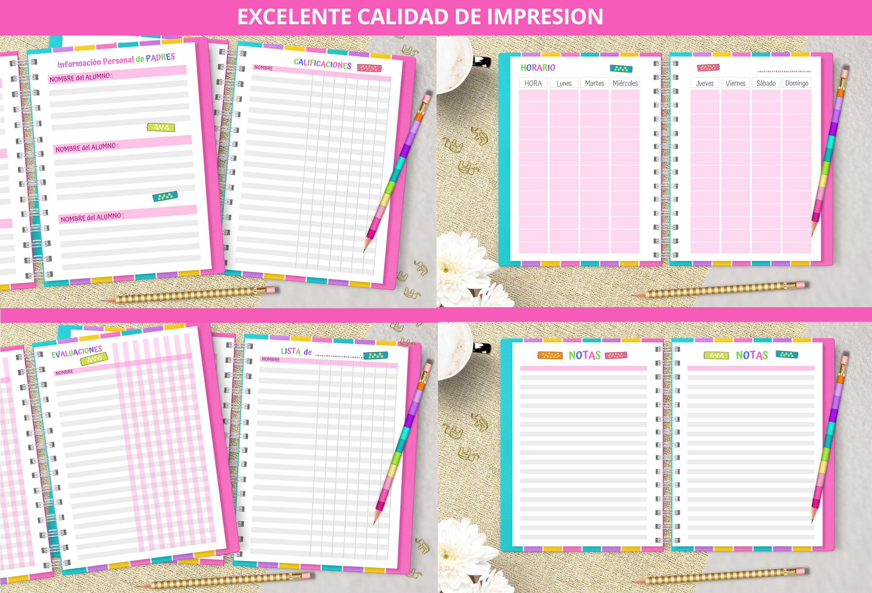 Agenda Escolar 2025 2026 para maestros para imprimir Asistencia ...