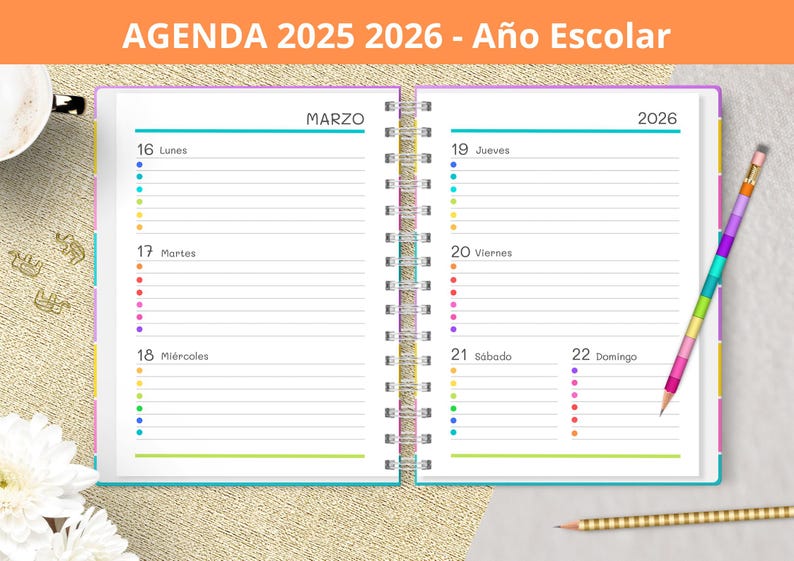 Agenda Escolar 2025 2026 para maestros para imprimir - Asistencia ...