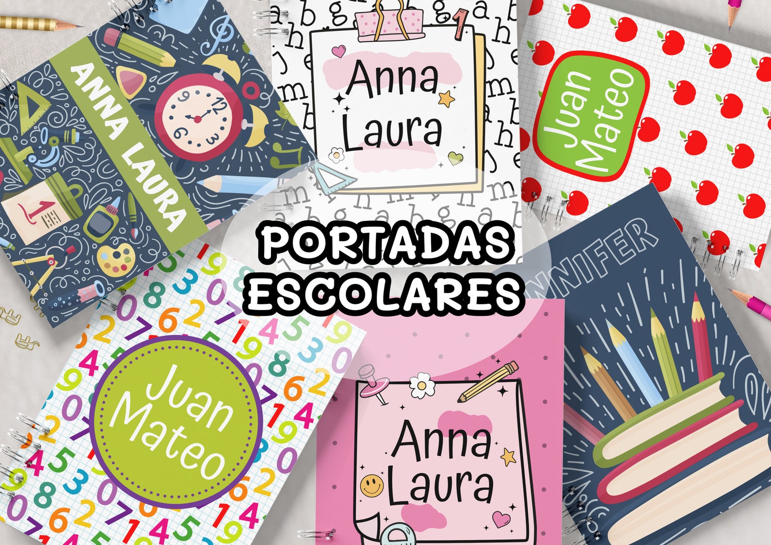 Portadas Escolares Imprimibles para Agendas y Cuadernos para Maestros y ...