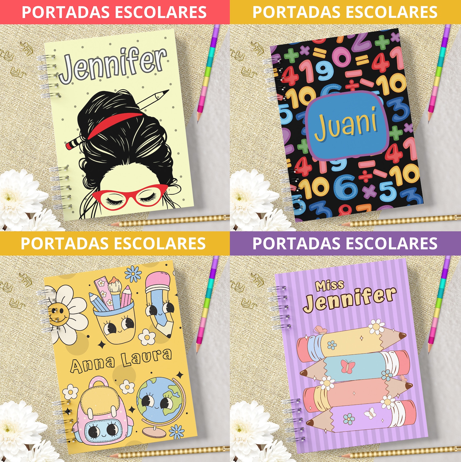 Portadas Escolares Imprimibles para Agendas y Cuadernos para Maestros y ...