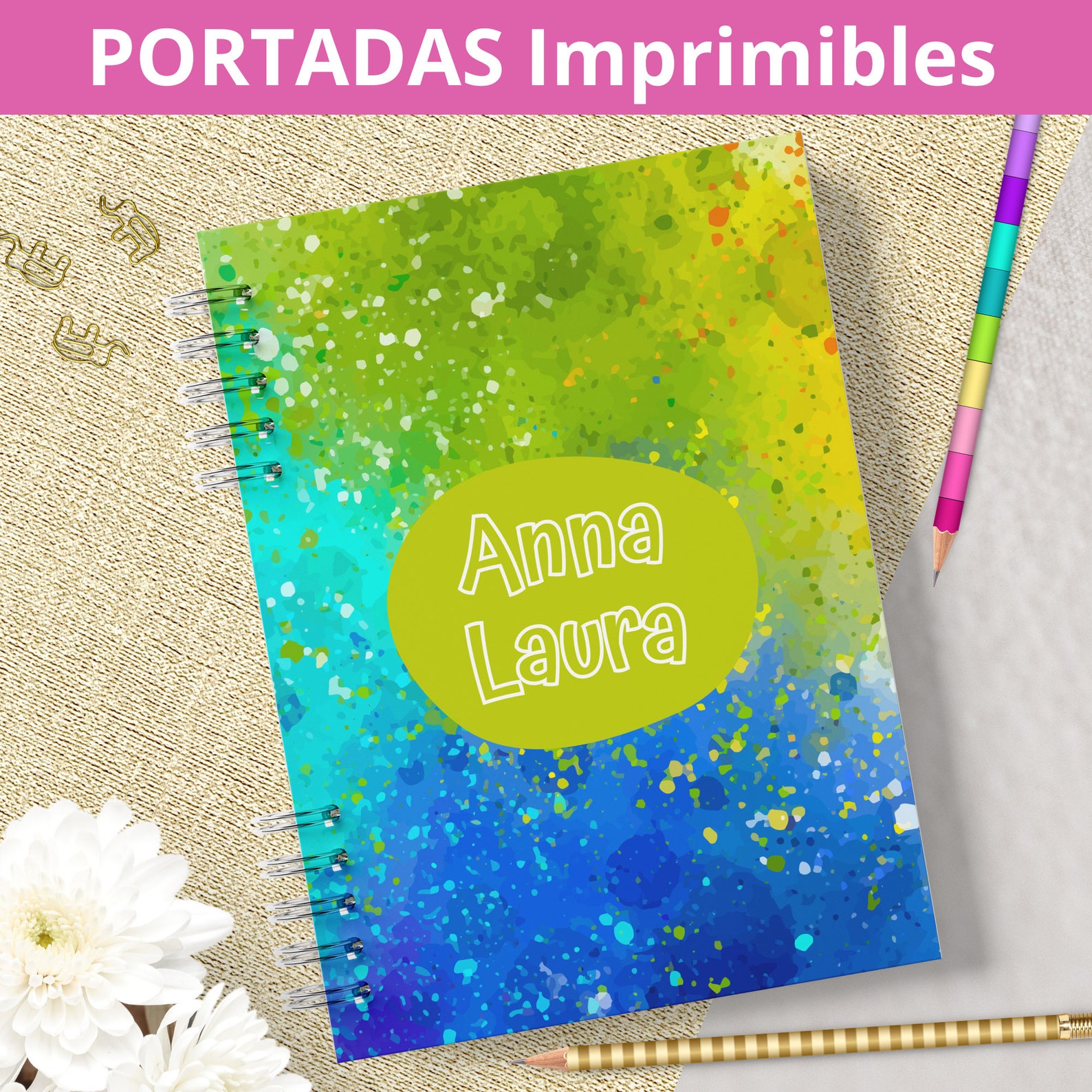 Portadas Imprimibles para Agendas Cuadernos Anotadores Planeadores ...