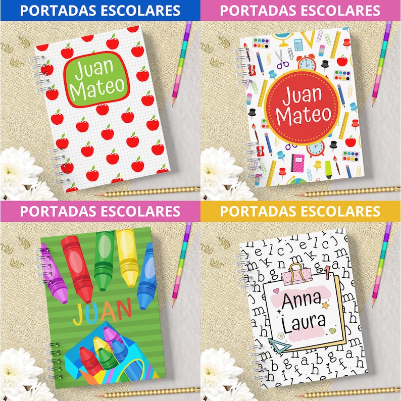 Portadas Escolares Imprimibles para Agendas y Cuadernos para Maestros y Alumnos Printable ...