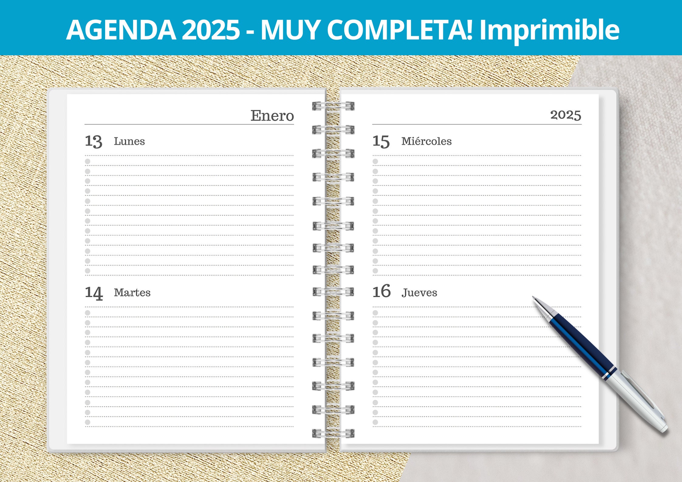 Agenda 2025 - Dos dias por pagina - para imprimir - Planeadores Mensuales - Gastos - archivos ...