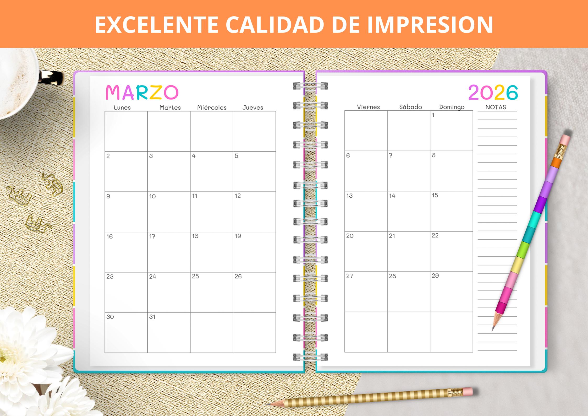Agenda Escolar 2025 2026 para maestros para imprimir - Asistencia ...